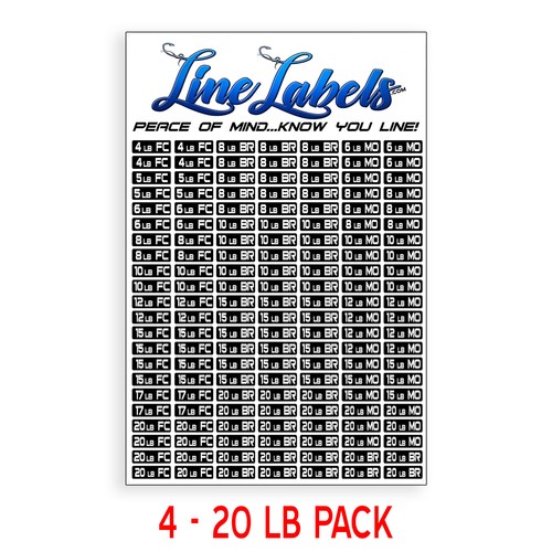 Fishing Line Label Sticker Decal Fish Lure Mono Braid Fluorocarbon BW 4 ...