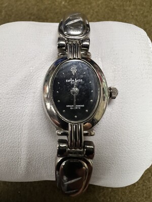 LA Express LAX5271 Genuine Diamond Quartz Ladies Watch New Battery Runs ...