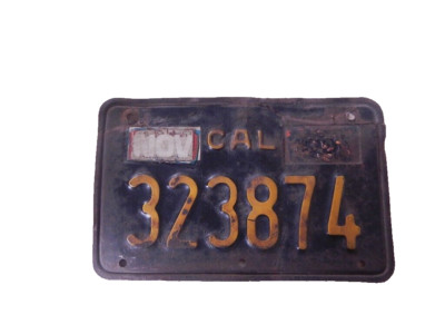 VINTAGE CALIFORNIA MOTORCYCLE LICENSE PLATE BLACK 1962-1969 | eBay