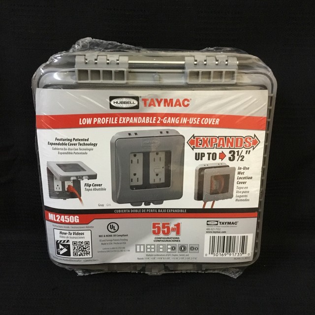 Hubbell TayMac ML2450G Low Profile Expandable Electrical Outlet Cover ...