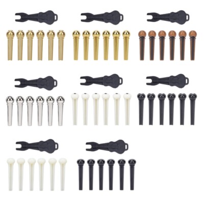 Guitar Bridge Pins String Pegs with Bridge Pin Puller Remover ...