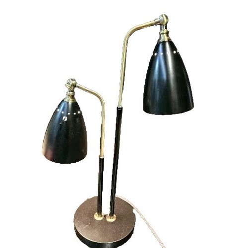 Arcadia Collection Black Metal and Brass Dual Light Tiltable ...