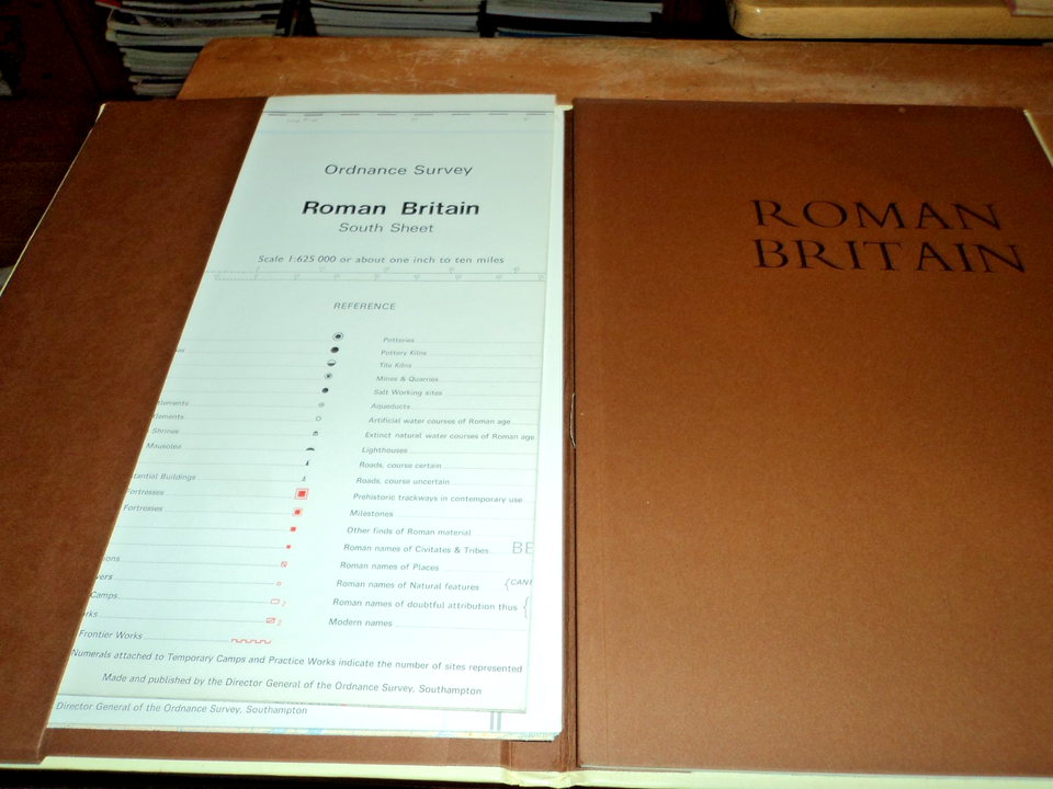 MAP OF ROMAN BRITAIN PUBLISHED BY THE ORDANACE SURVEY FORTH EDITION VGC ...