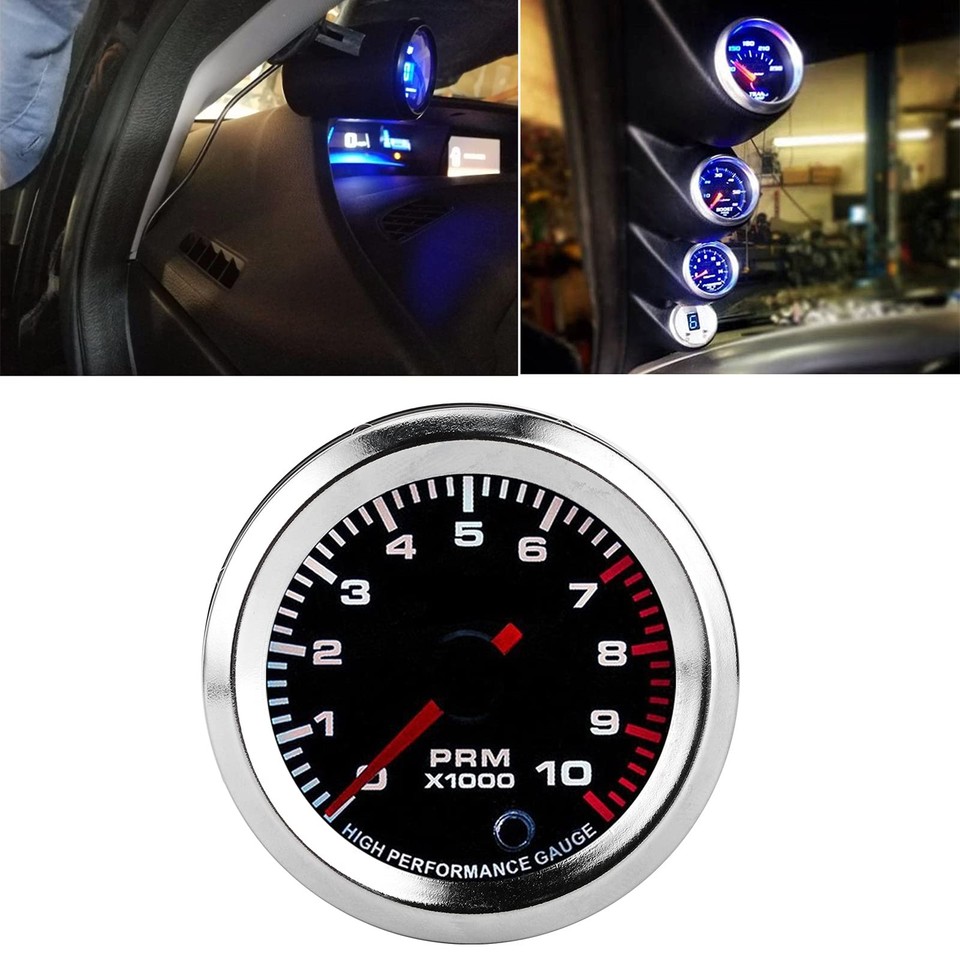 RPM Tachometer, 2in 10,000 RPM 7 Colors LED Shift Light Tachometer ...