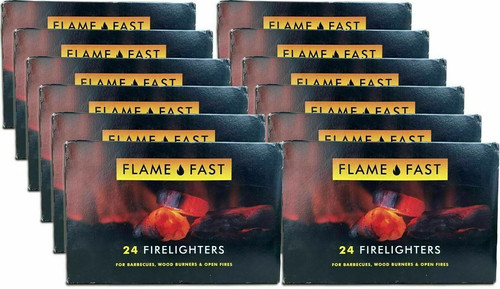 288 FlameFast Fire Lighters 12 Pack LONG BURN Firelighter Bulk Hotspots ...