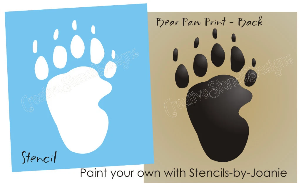 Bear Paw Print Stencil