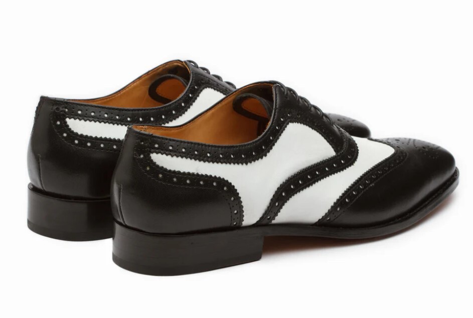 Handmade Men spectators brgoue shoes, Men two tone wingtips leather ...