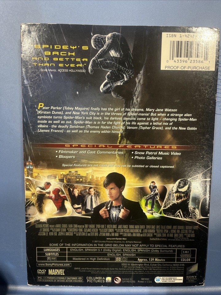 Spider-Man 3 [DVD] | eBay