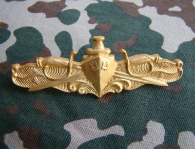 MILITARY US NAVY GOLD OFFICER'S SURFACE WARFARE FLEET PIN INSIGNIA ...