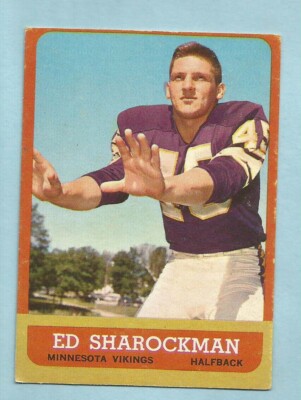 1963 Topps Football Ed Sharockman #105 Minnesota Vikings Pitt Panthers ...