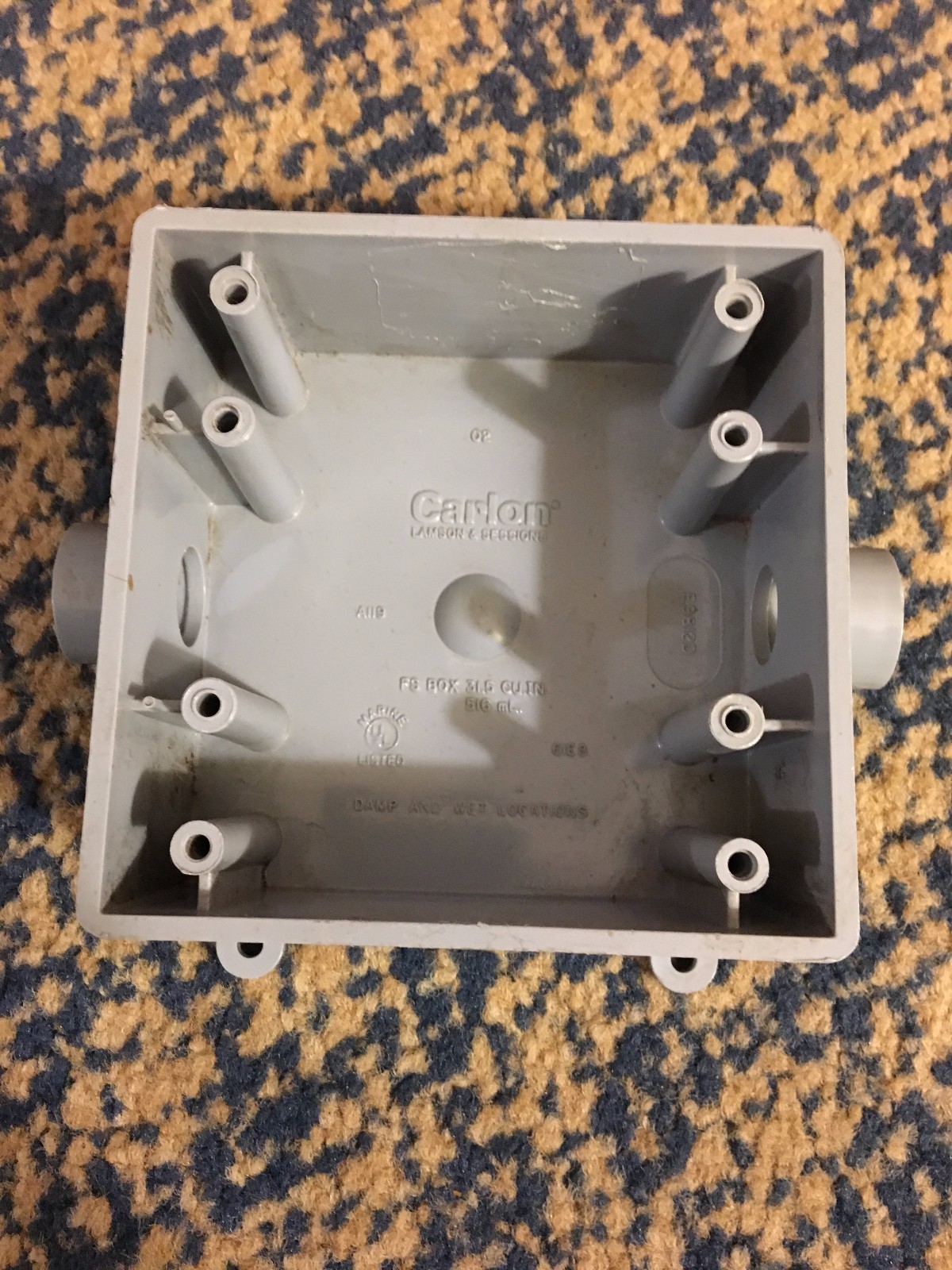 Carlon PVC FS Box 1/2-Inch Feedthru 31.5 Cubic-Inch | eBay