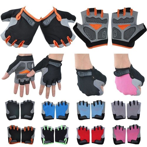 Non slip Palm Half Finger Mittens Breathable Summer Gloves Mens Womens ...