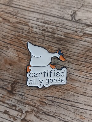 Cute Goose Certified Enamel Pin Badge Silly Goose Joke Gift | eBay