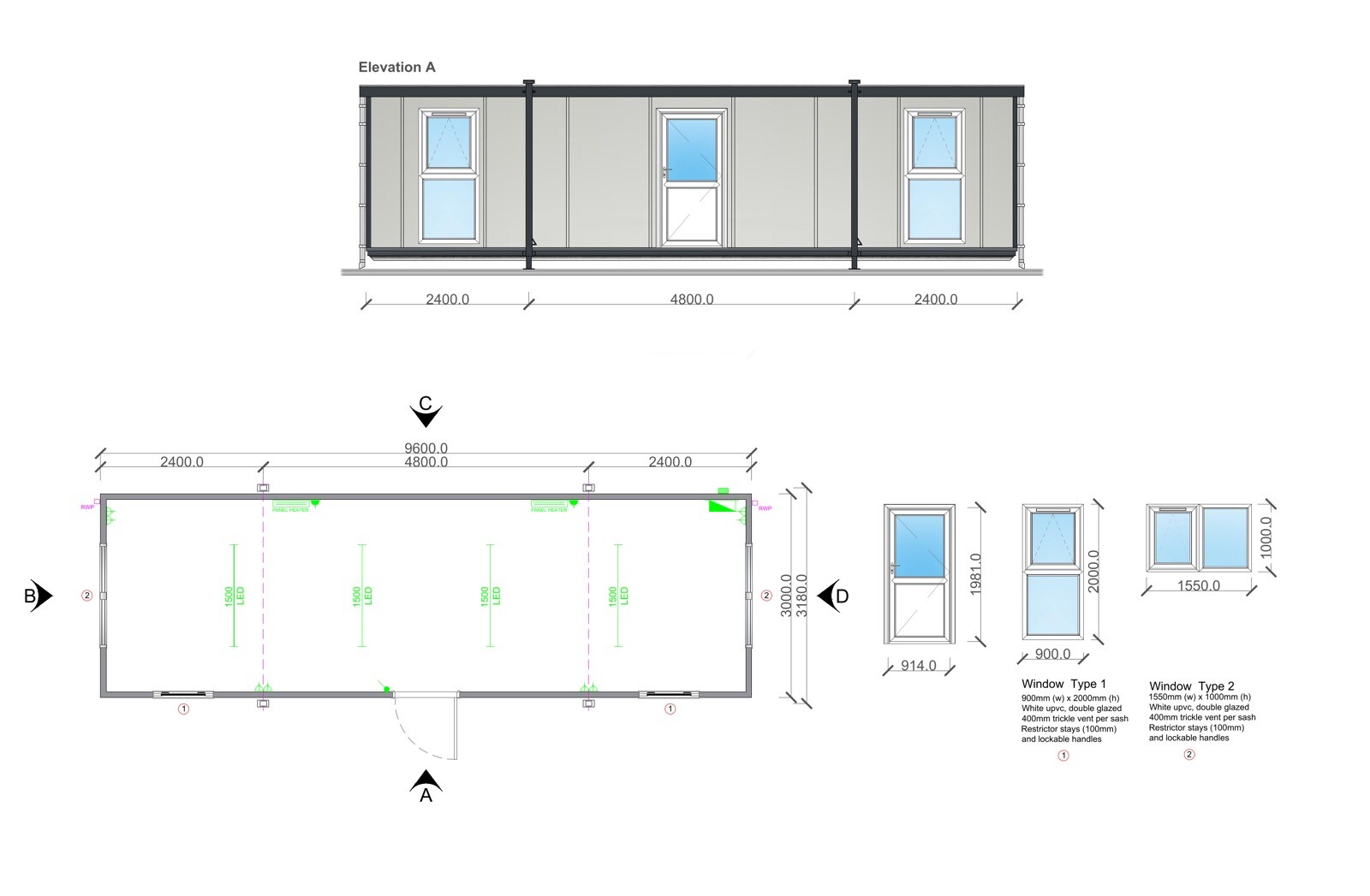 Brand new 32ft site welfare office cabin canteen staff room building ...