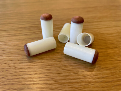 6x Billiard Snooker Pool Cue Slip-On Push-On Leather Tips 12mm w ...