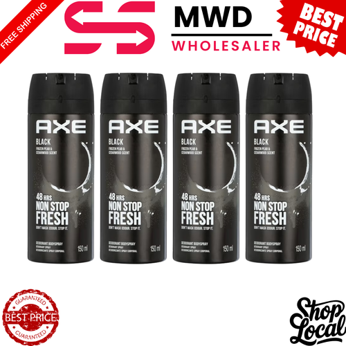 AXE Black Body Spray for Men 5oz 4 Pack 48 Hr Deodorant Fragrance w ...