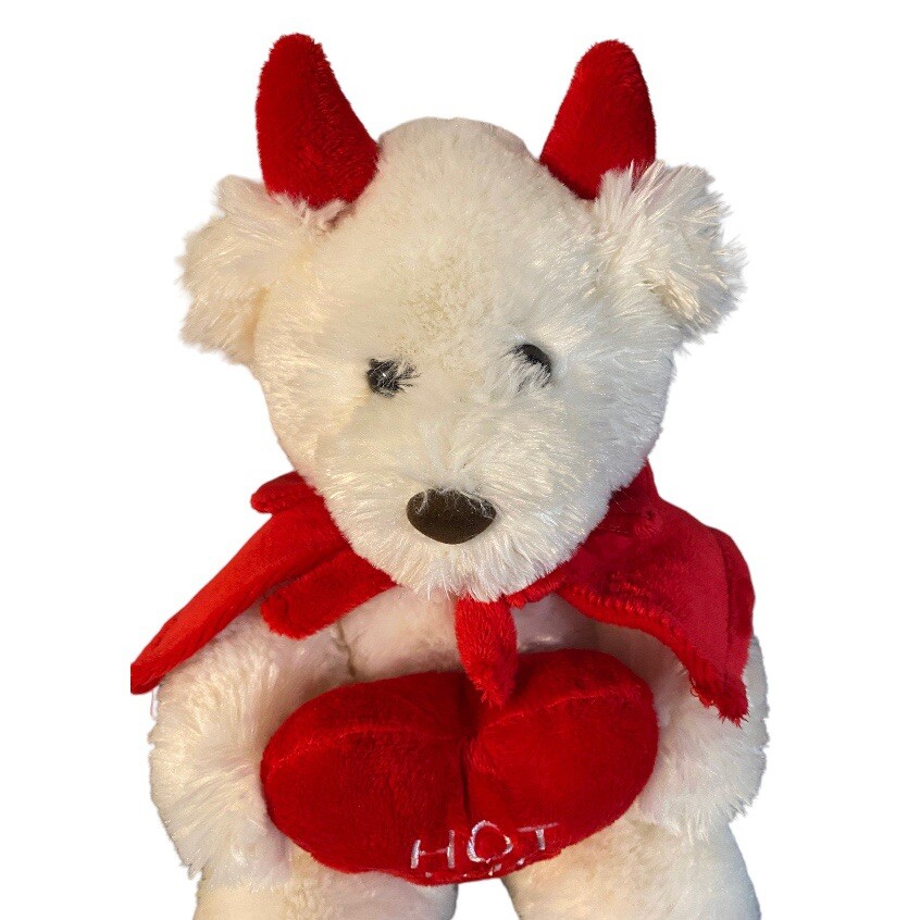 Dandee 12” Plush Valentines Love Heart Hot Stuff Devil Teddy Bear With ...