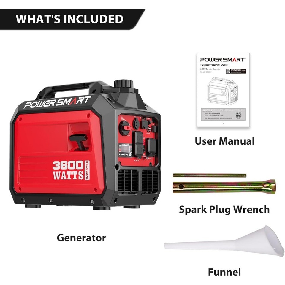 PowerSmart 3600-Watt Portable Inverter Generator Gas Powered,Generators ...