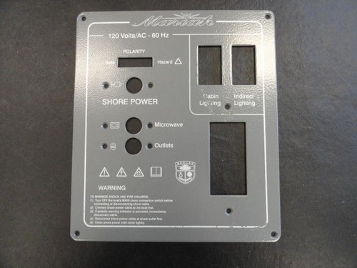 MARIAH ALUMINUM BLANK SHORE POWER BREAKER PANEL GREY 7 1/2" X 8 1/2 ...