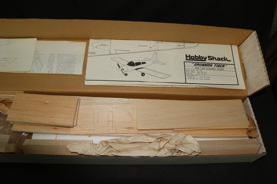 RC Airplane Hobby Shack Grumman Tiger Control Line .10 Semi-Scale Balsa ...