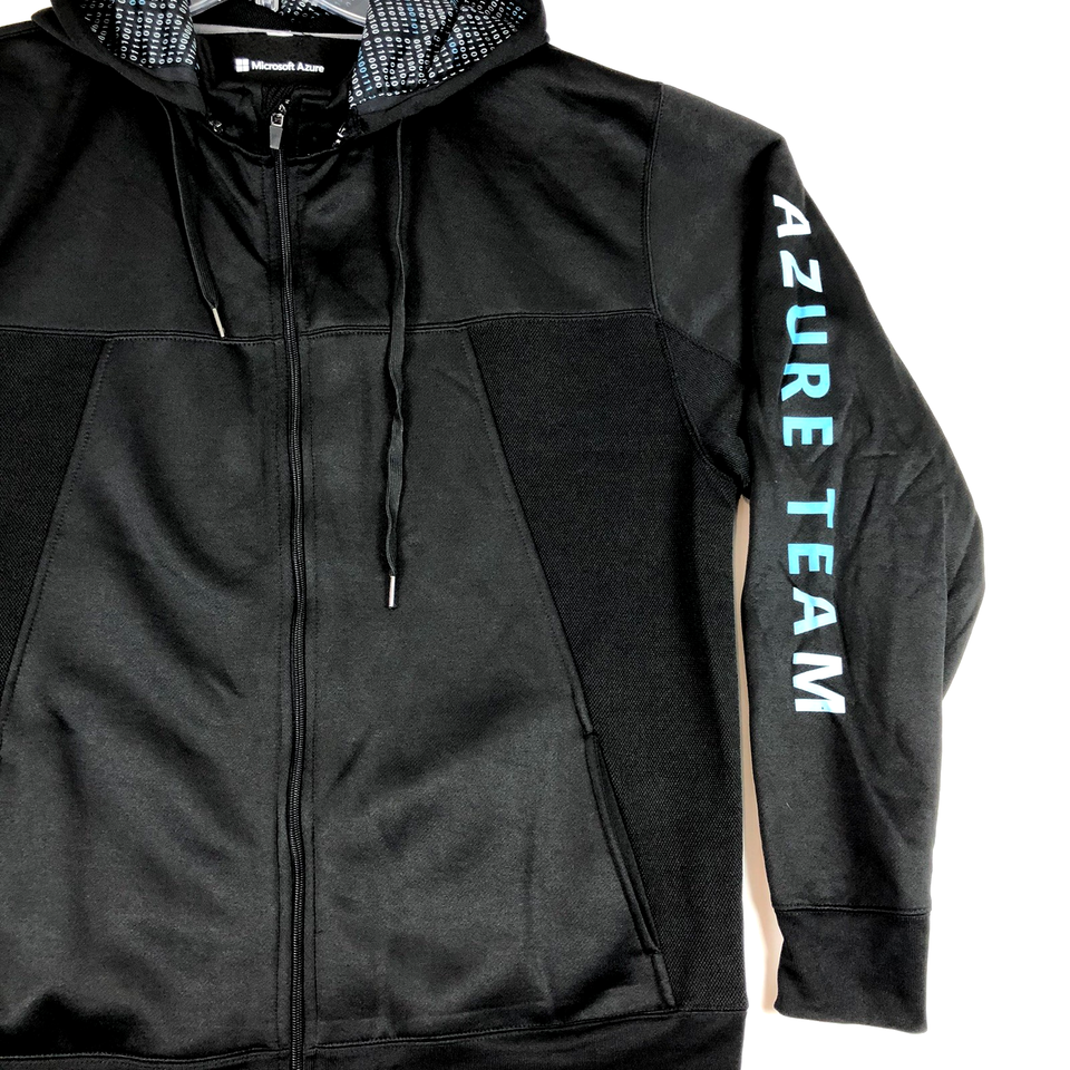 Microsoft Azure Team Hoodie Mens XL Black Full Zip Removable Hood ...