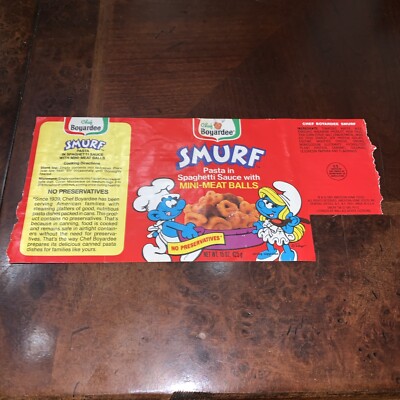 Smurfs Chef Boyardee can label Smurfette pasta spaghetti meatballs ...