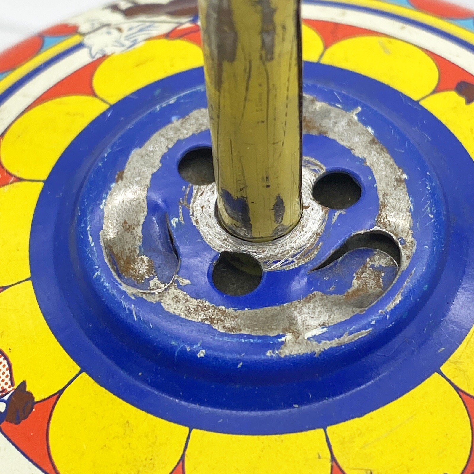 Vintage Antique Choral 4" Spinning Whistle Top All Metal Tin Toy ...