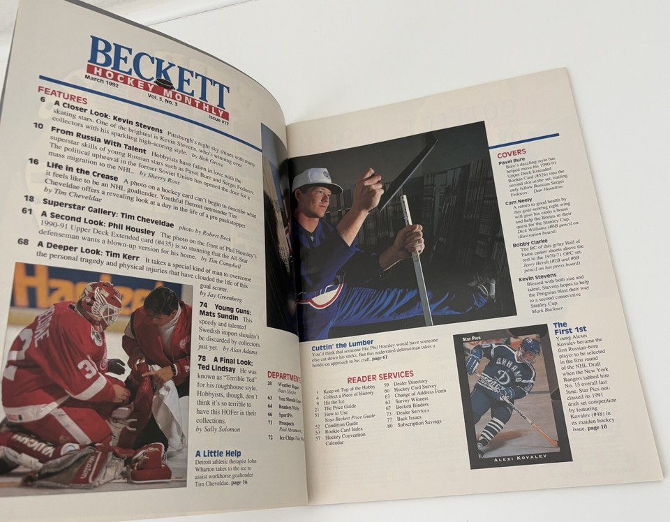 Beckett Hockey Monthly Magazine - March 1992, Pavel Bure, Issue #17 | eBay