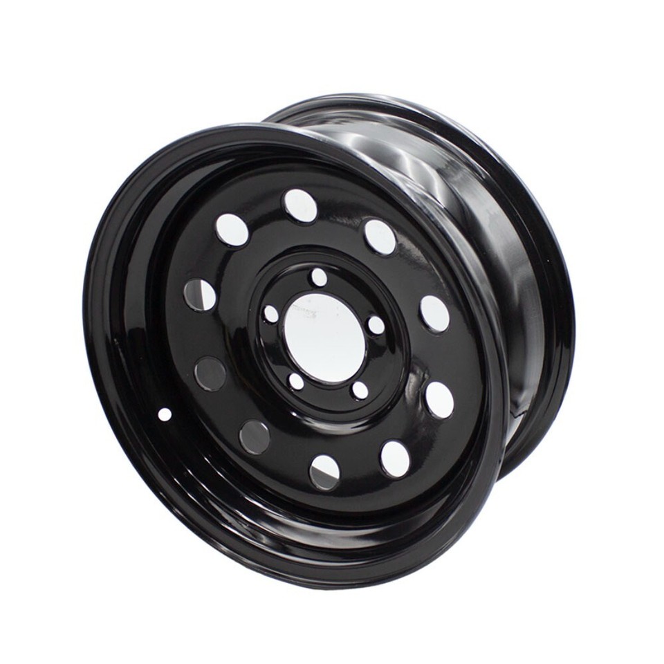 2x Black 15x6 Trailer Rim Wheel 5 Lug Holes 4.5 BC 15 X 6 inch 5x4.5 ...