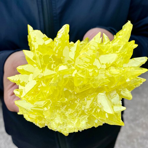 342G Newly discovered natural yellow sulfur crystal quartz crystal ...