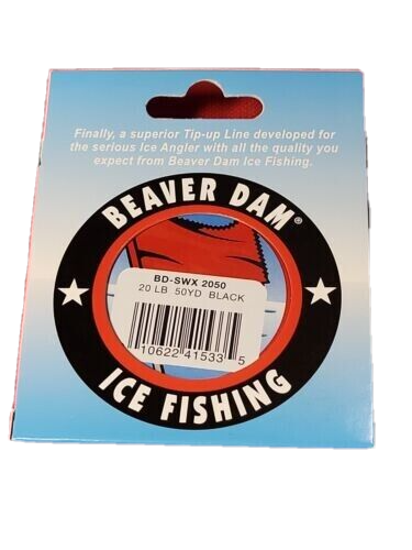 1 Beaver Dam Tip-Up Line High Axial Braid 20 LB X 50YD Black Fishing ...