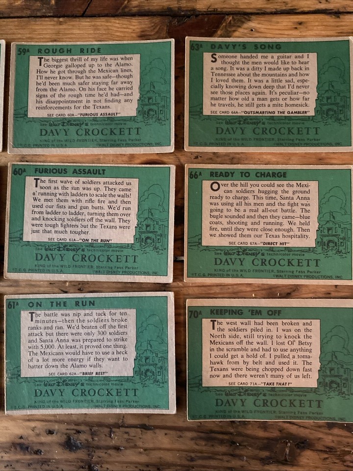 1956 TOPPS DAVY CROCKETT CARD LOT GREEN BACK (17 CARDS) + 2 Free ...
