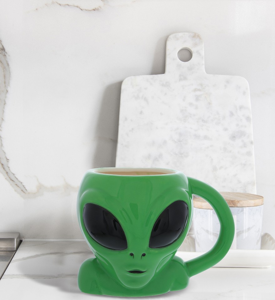 Mugniv Green UFO Alien Novelty Coffee Mug: Ceramic Coffee Mugs & Tea ...