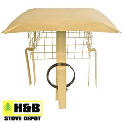 BUFF SQUARE CHIMNEY COWL MULTI-FUEL SQUARE POT Chimney Bird Guard | eBay