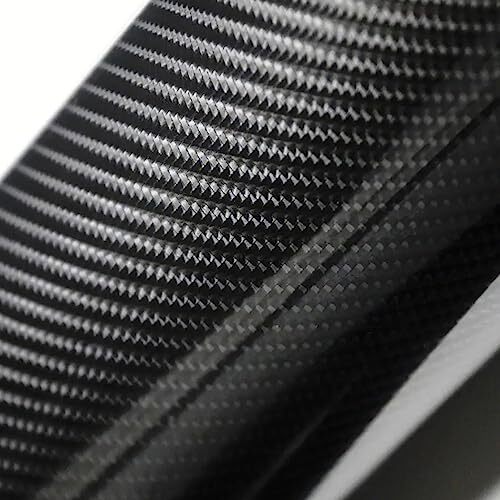 Black Carbon Fiber Vinyl Wrap Sticker Bubble Free Anti-Wrinkle, 1Ftx5Ft ...