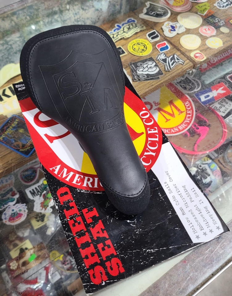 S&M BMX SHIELD EMBOSSED RAILED SEAT BLACK New | eBay