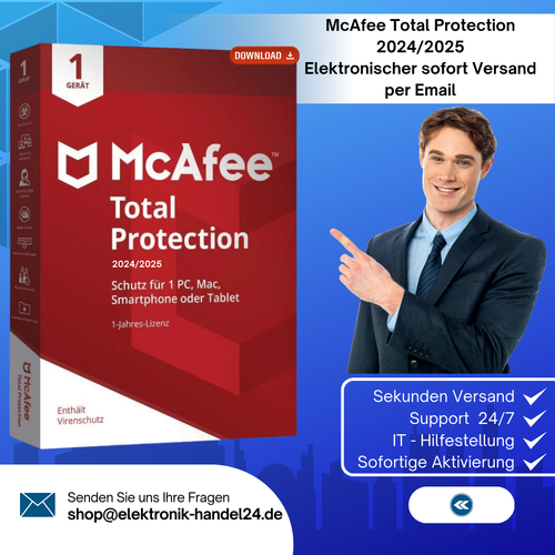 McAfee Total Protection 2025 – 1, 3 oder 5 Geräte, 1 Jahr, NEU Sofort Versand | eBay.de