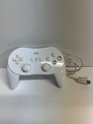 Official Nintendo Wii Pro Controller Classic White RVL-005 OEM TESTED ...