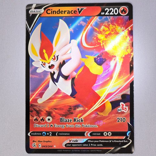 Cinderace V 043/264 Battle Academy 2022 Stamped Holo Ultra Rare Pokemon ...