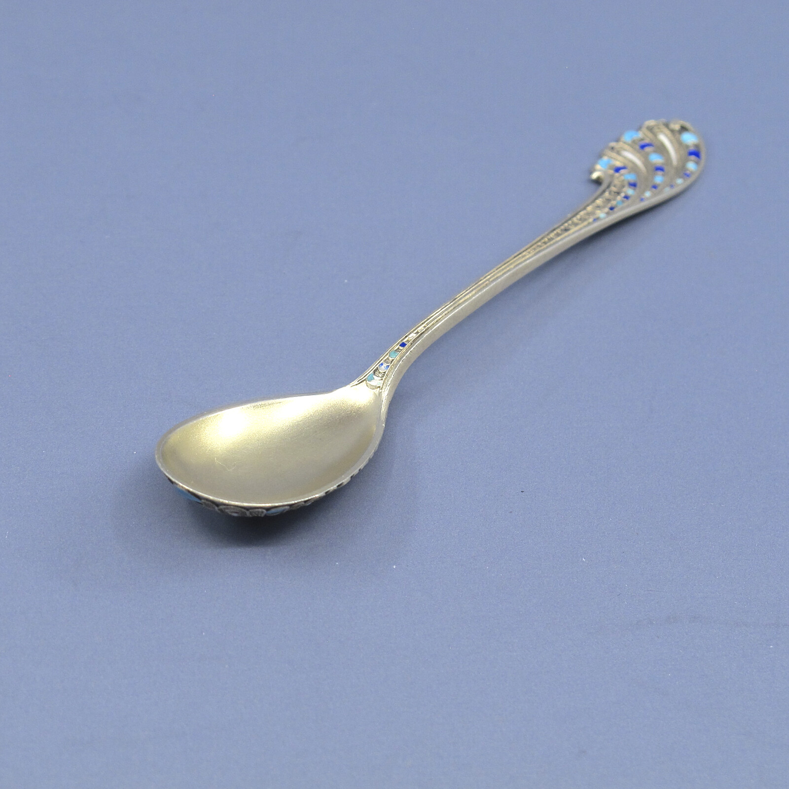 DAVID ANDERSEN Enamel & Gilt Sterling Demitasse Spoon 8g 3 7/8" | eBay