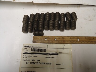 ABB Air Preheater MP-11279 SET SCREW - .75 X 1.25 LG SLOT HD (LOT OF 21 ...