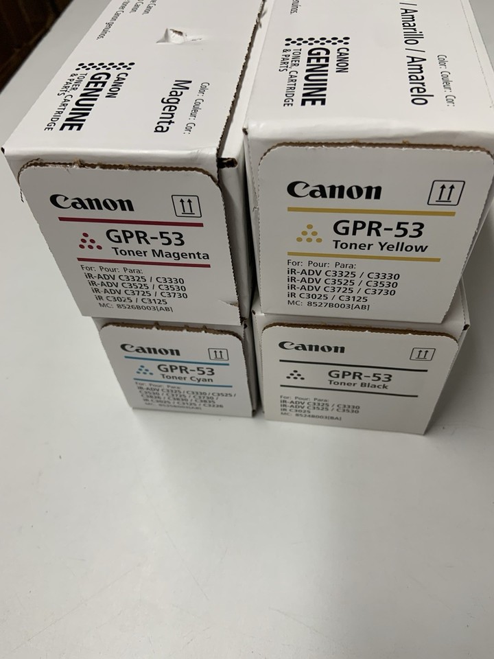 CANON GPR-53 Full Toner Set Black Cyan Magenta Yellow CMYK NEW OEM ...