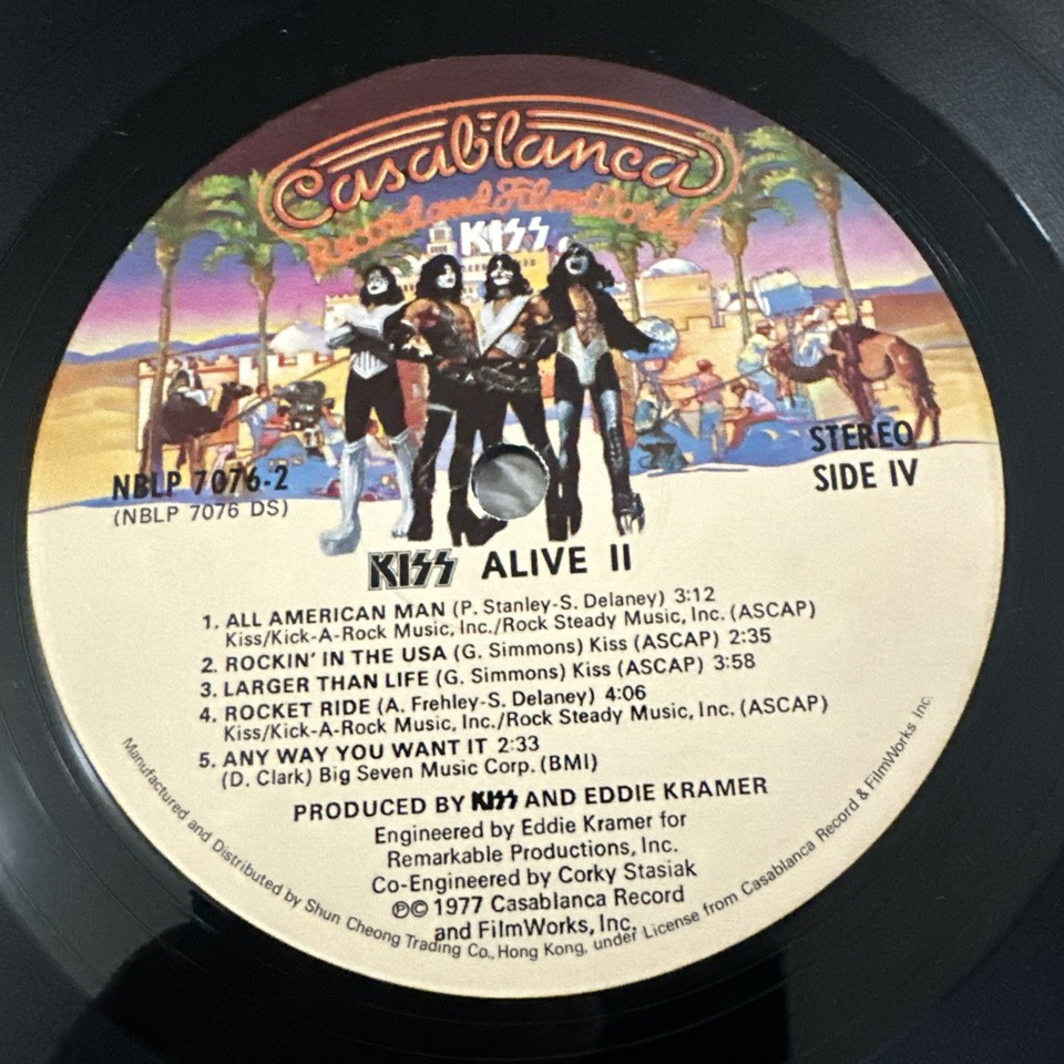 KISS ALIVE II LP HONG KONG RED HYPE STICKER RÉCORD COMPLETE WITH ...