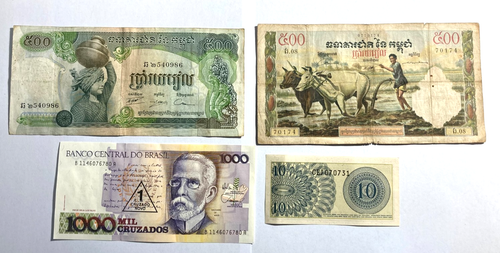 FOREIGN BANK NOTES FROM BRAZIL, CAMBODIA & INDONESIA | eBay Australia