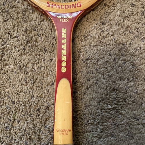 Spalding Pancho Gonzales Tennis Racket * Vintage Wood Wooden * Red ...