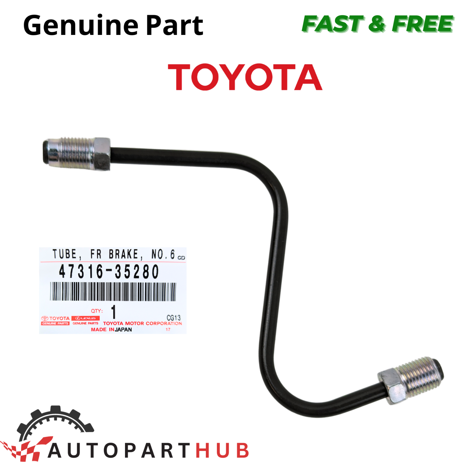 GENUINE TOYOTA 03-09 4RUNNER 07-09 FJ CRUISER TUBE LEFT FRONT BRAKE ...
