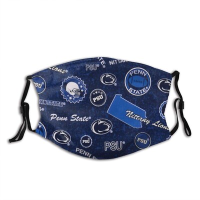 NCAA Penn State Nittany Lions Face Mask Covering 5 Layer Carbon Filter ...