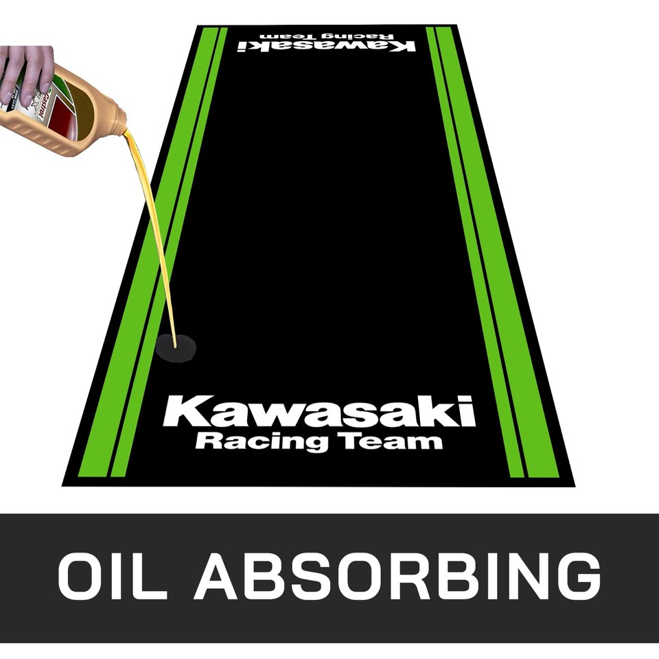 Motorcycle Garage Floor Pit Mat Workshop Kawasaki Racing Race Size 31 ...