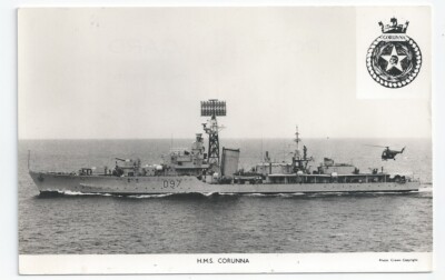 HMS CORUNNA Battle class Destroyer Royal Navy Unused RP PC | eBay