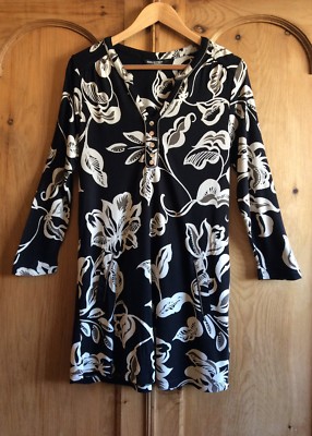 Debenhams Collection Bold Black & White Stretch Dress - 10 | eBay UK
